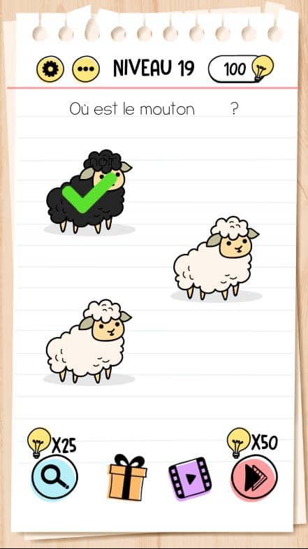 solution Brain Test Niveau 19 - android & iphone