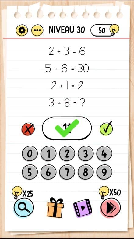solution Brain Test Niveau 30 - android & iphone