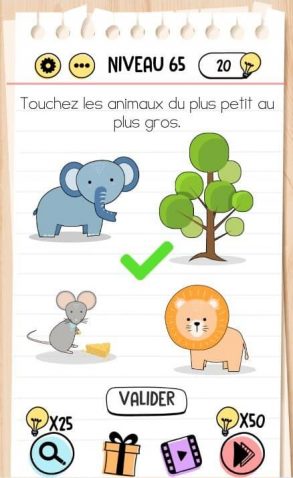 solution Brain Test niveau 65 - android & iphone