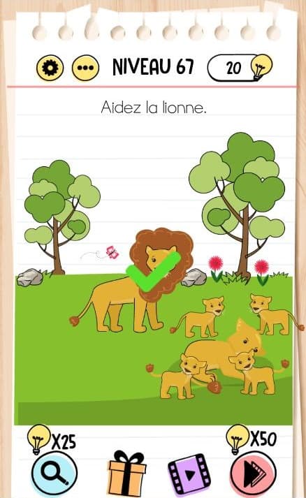 solution Brain Test niveau 67 - android & iphone