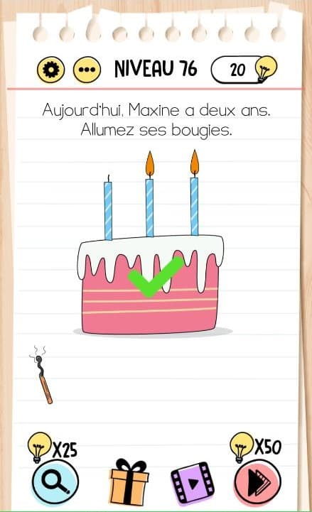 solution Brain Test niveau 76 - android & iphone